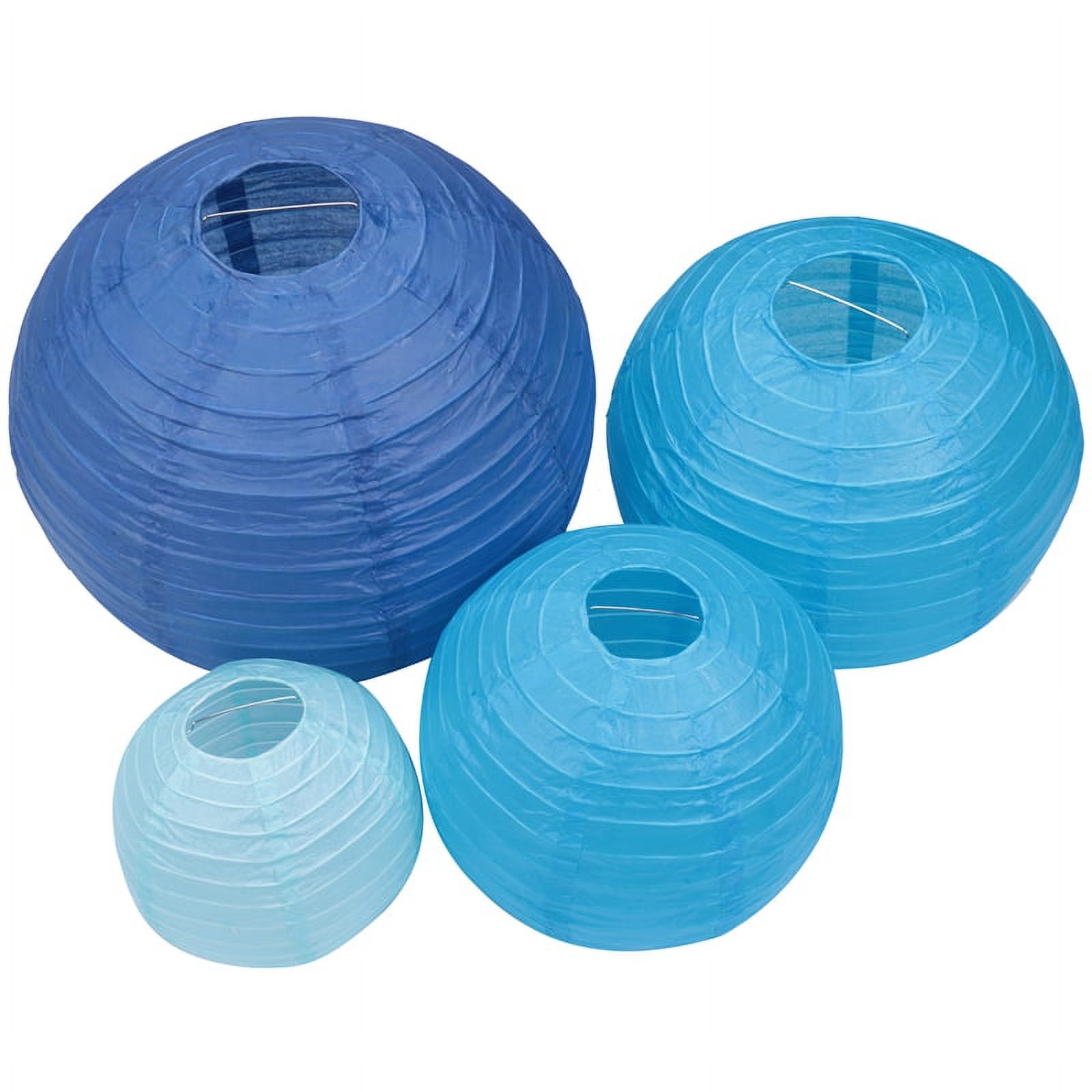 20 Pcs 6 inch-12 inch Blue Paper Lanterns Chinese Japanese Assorted ...