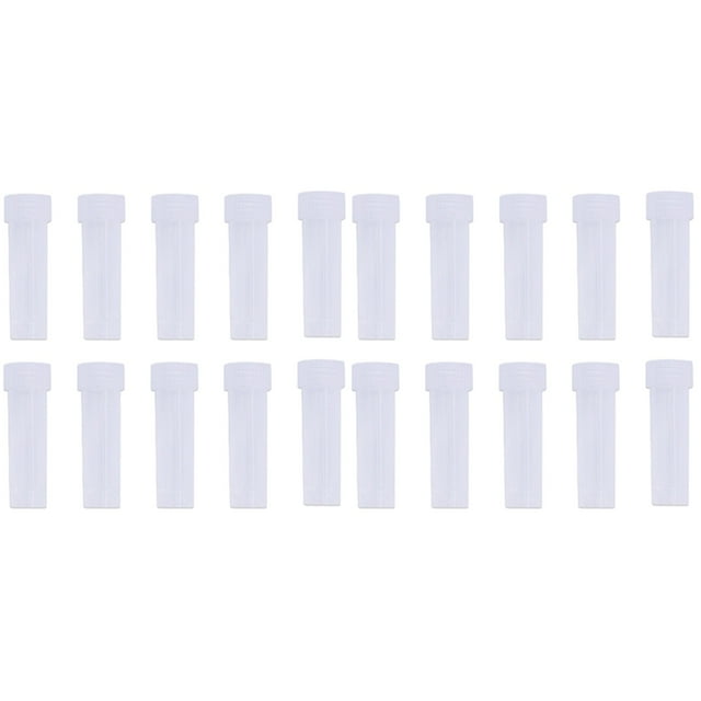 20 Pcs 6x2CM Transparent Plastic Storage Bottles Needles Storage ...