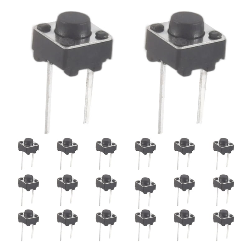20 Pcs 6x6x5mm Momentary Tactile Tact Push Button Switch 2 Pin DIP ...