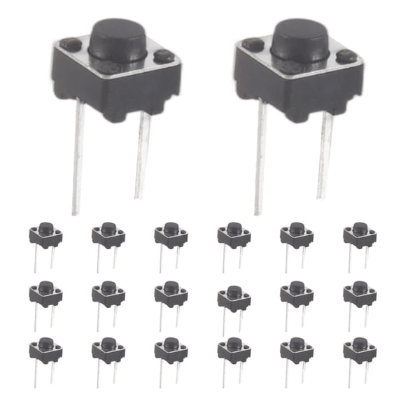 20 Pcs 6x6x5mm Momentary Tactile Tact Push Button Switch 2 Pin DIP ...