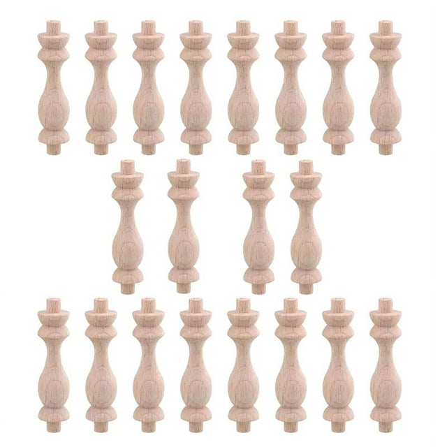 20 Pcs 7.6X1.8cm Beech Unpainted Unfinished Wood Craft Spindles ...
