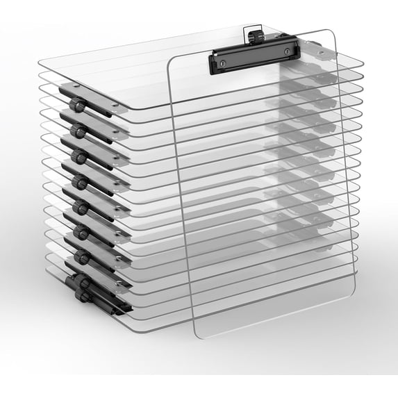 20 Pcs 8.5 x 11 Inch Clear Plastic Clipboard With Low Profile Clip Pen ...