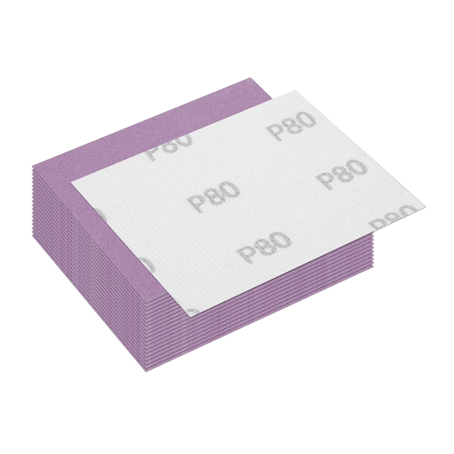 20 Pcs 80 Grit Sandpaper, 4.5 x 5.5 Inch Sand Paper Hook and Loop Back ...