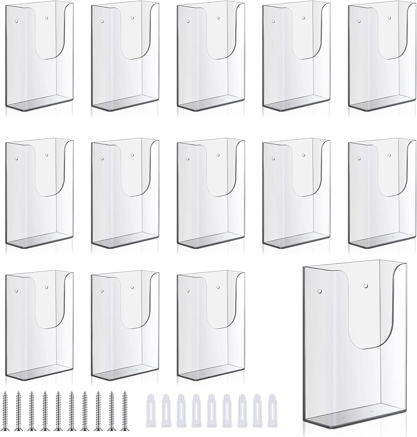 20 Pcs Acrylic Brochure Holder Wall Mount, 4 x 6 Inches Clear Flyer ...