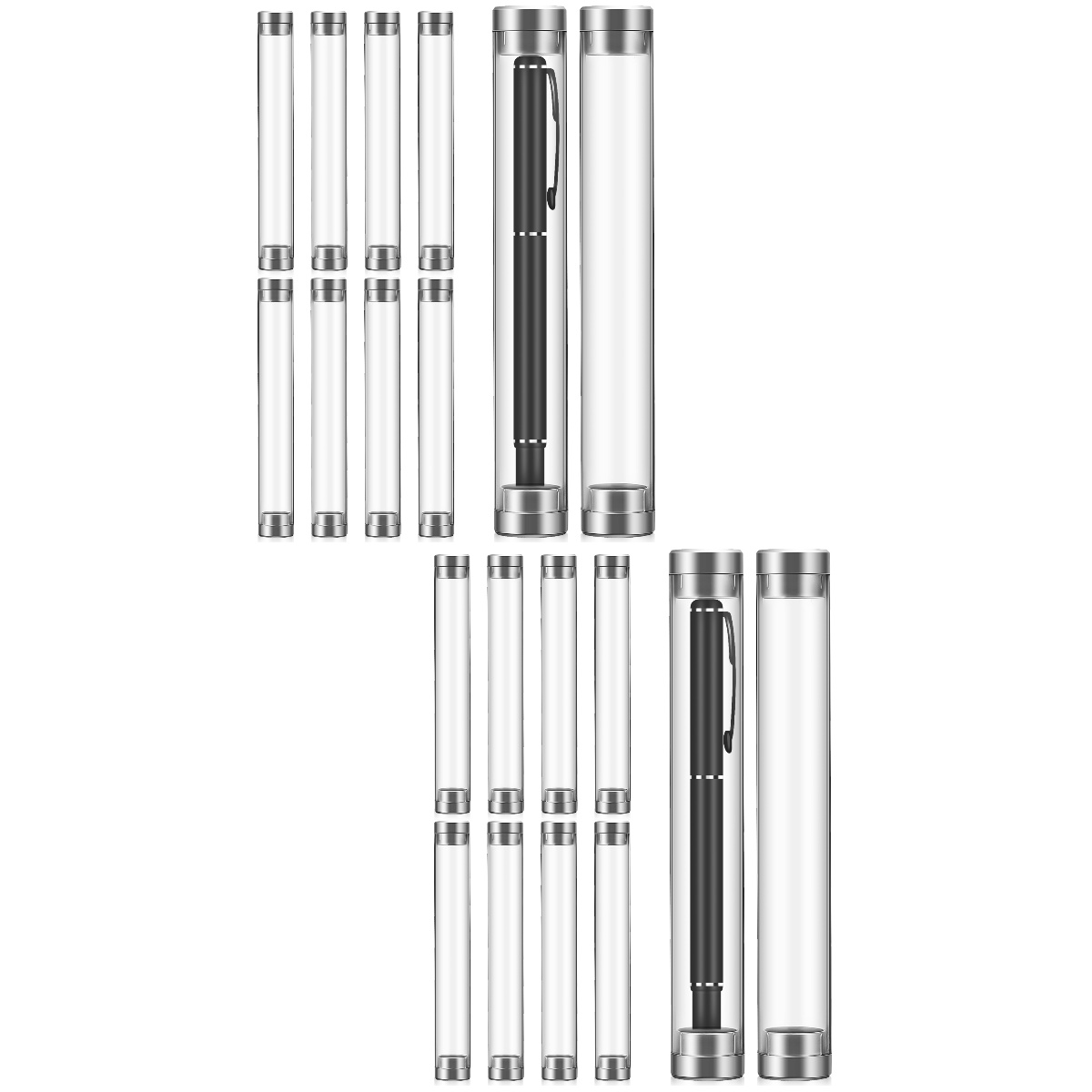 20 Pcs Acrylic Pen Cases Clear Empty Single Pen Display Storage Cases ...