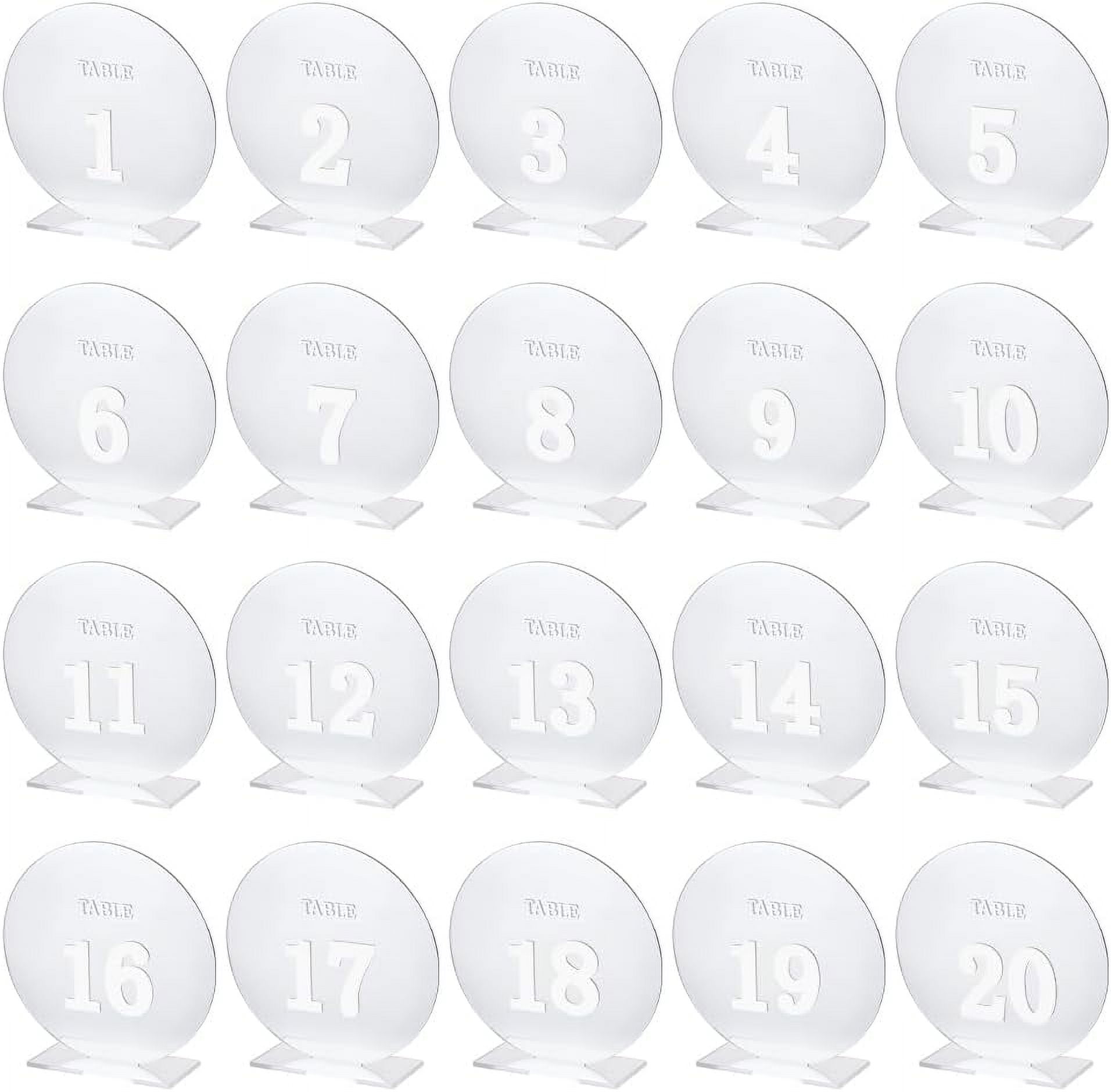 20 Pcs Acrylic Table Numbers 1~20 Silver Mirror Wedding Table Numbers ...