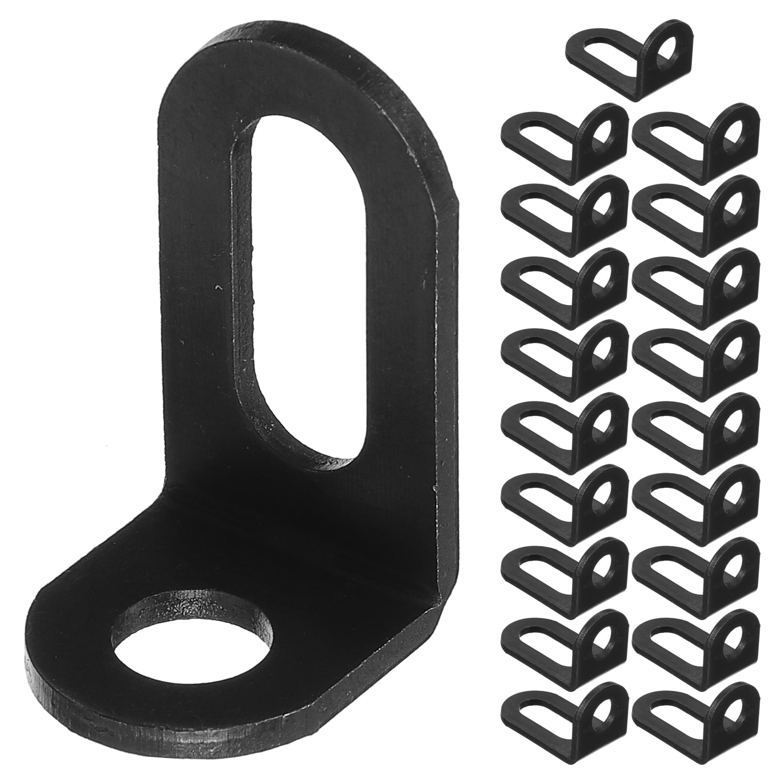 20 Pcs Adjustable L-shaped Corner Code Angle Bracket Brackets Black ...