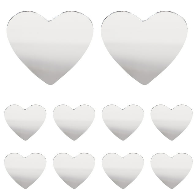 Homoyoyo Heart Mirror Craft Mirror Lens White Glass 20 Pcs - Walmart.com