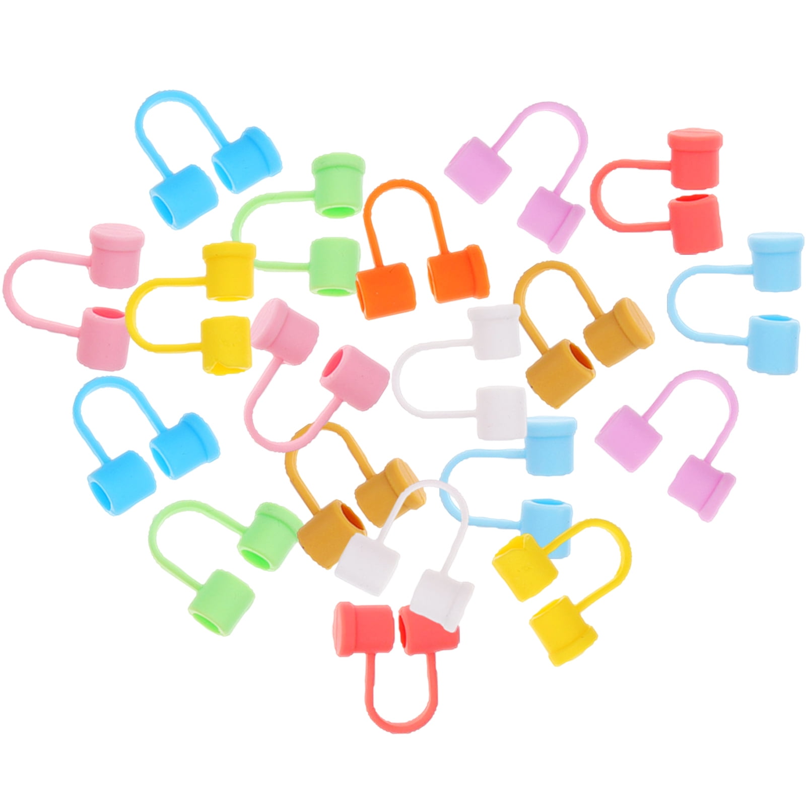 20 Pcs Alphabet Straw Caps Tumbler Straws Reusable Tips Cover Silicone ...