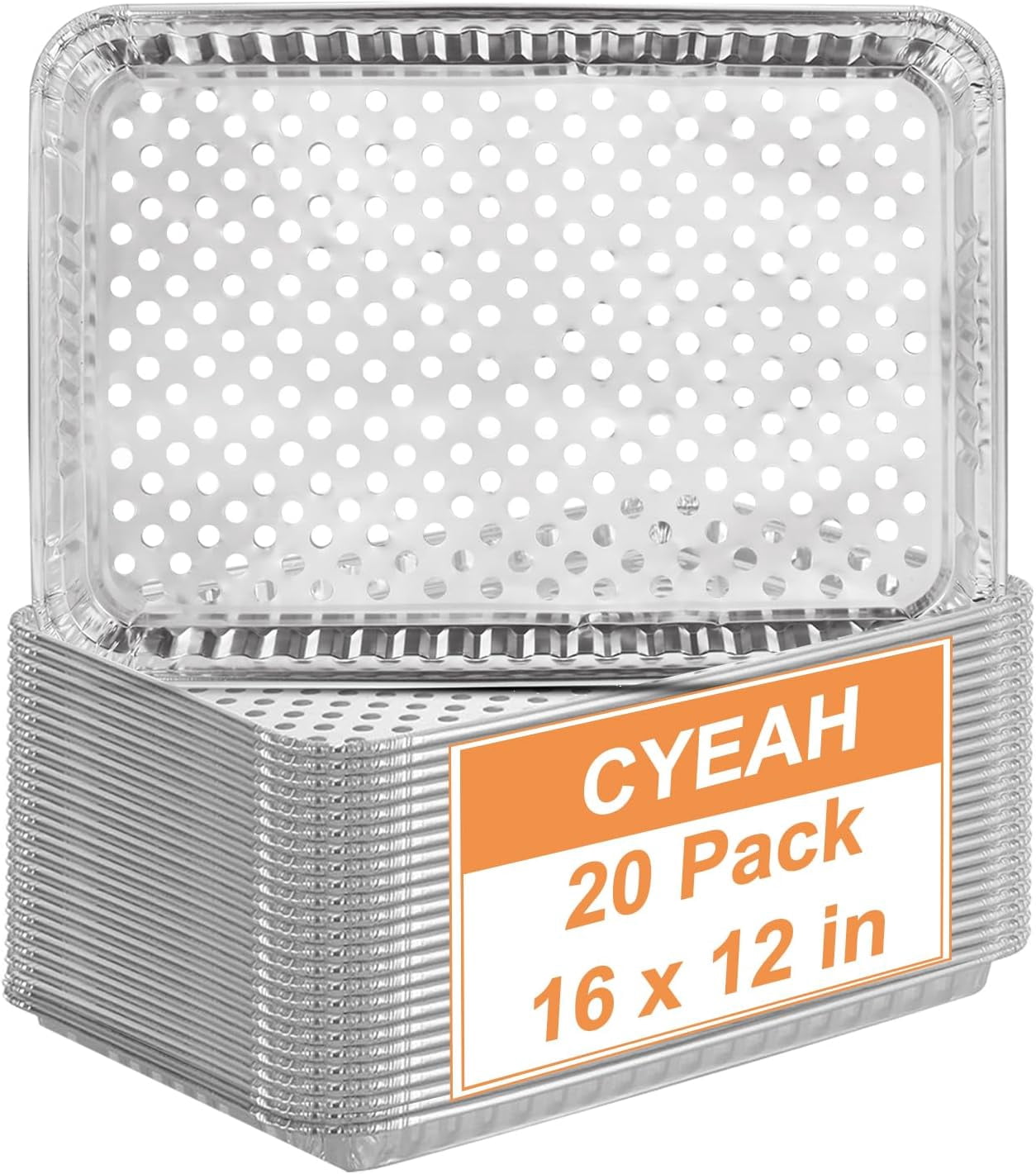 20 Pcs Aluminum Foil Pans, 16 x 12 in Large Cookie Sheets for Baking ...