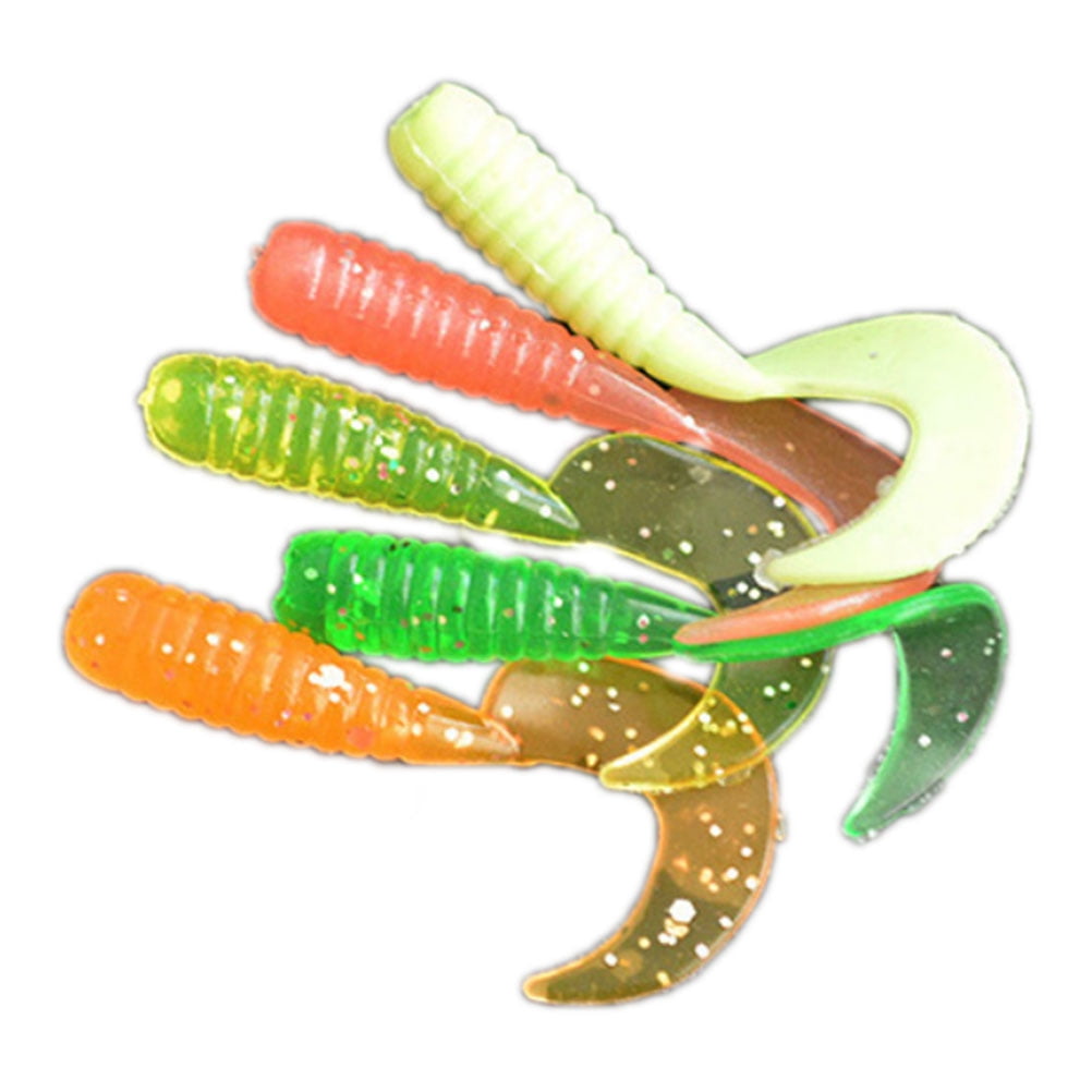 20 Pcs Artificial Lures Fishing Maggot Worm Single Tail Laxitave Bait ...
