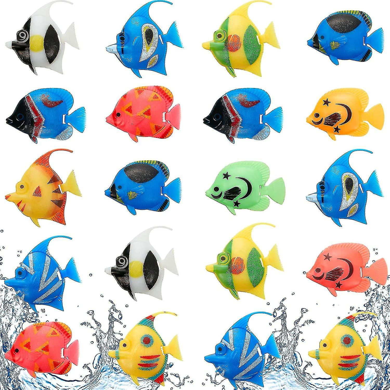 20 Pcs Artificial Moving Fish Plastic Floating Fishes High Simulation ...