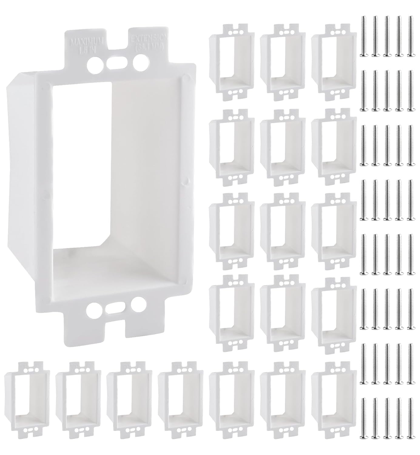 20 Pcs BE1-2 Electrical Outlet Box Extenders, 1-Gang Box Extender with ...