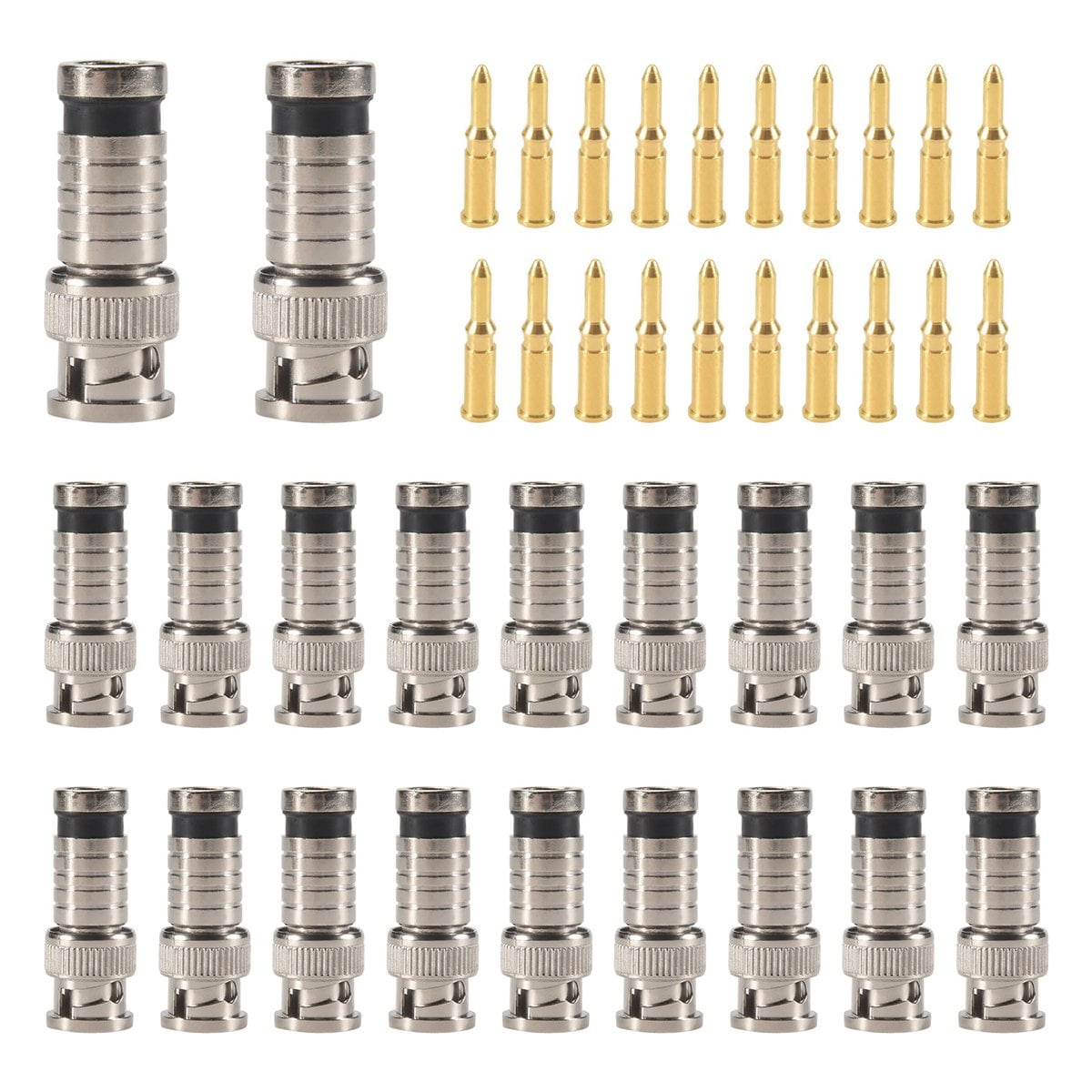 20 Pcs BNC Compression Connector 75 Ohm Coupler with Copper Pin for ...