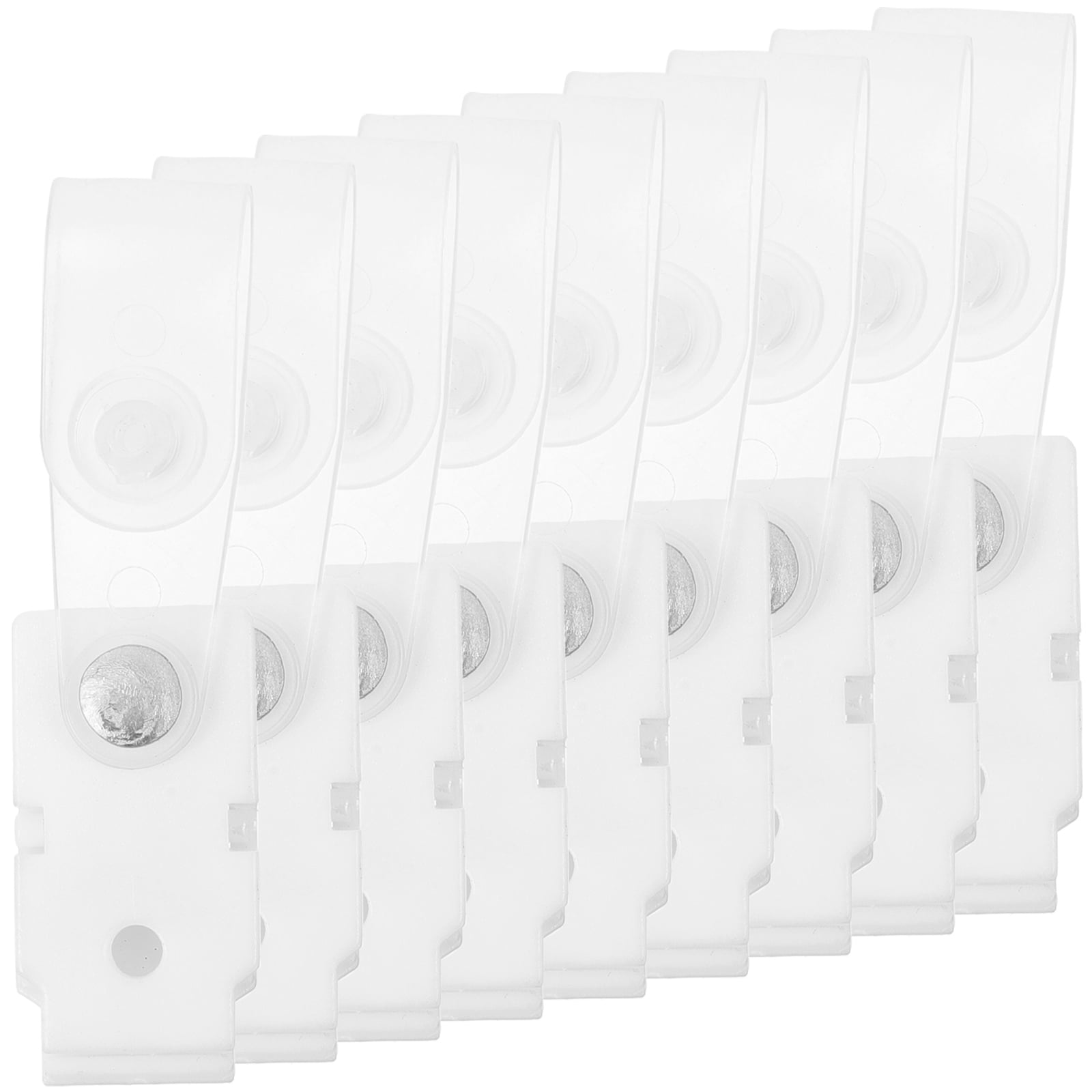 STRANDCHIC 20 Pcs White Plastic ID Card Clips Badge Holders Work Name ...