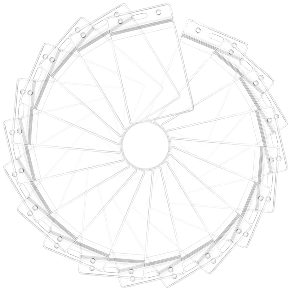 20 Pcs Badge Waterproof Card Holder PVC Card Sleeves 11.2X6.8cm ...