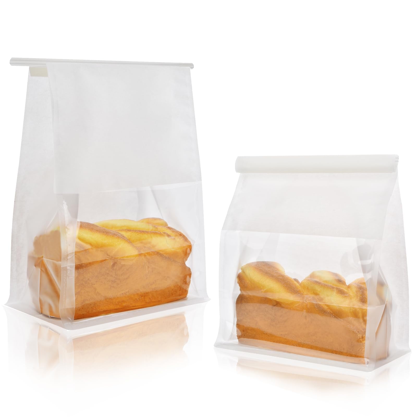 20 Pcs Bakery Bags with Window 10.6x8.7x4.5in Bread Loaf Bags Food ...