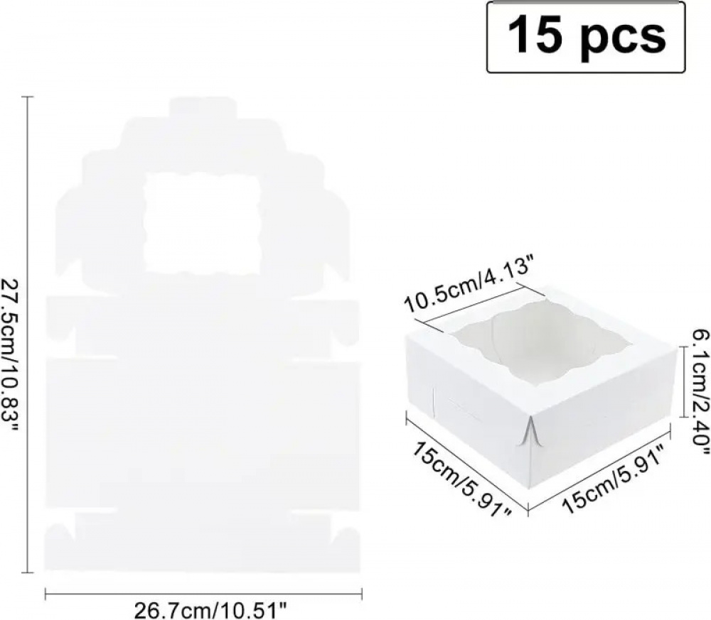 20 Pcs Bakery Box White Bakery Boxes Cupcake Boxes Kraft Packaging ...