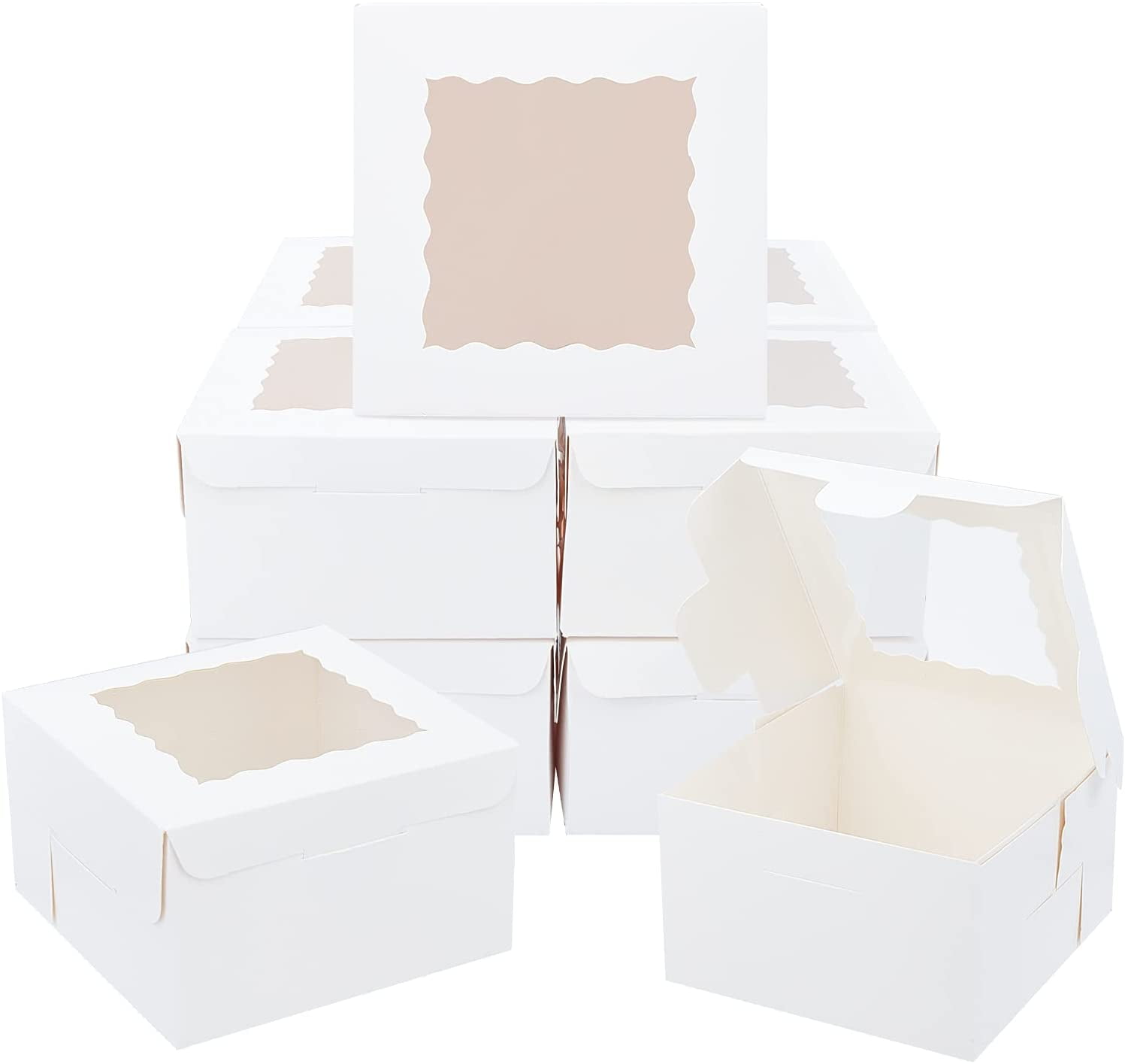 20 Pcs Bakery Box White Small Fold Paper Box Small Kraft Packaging ...