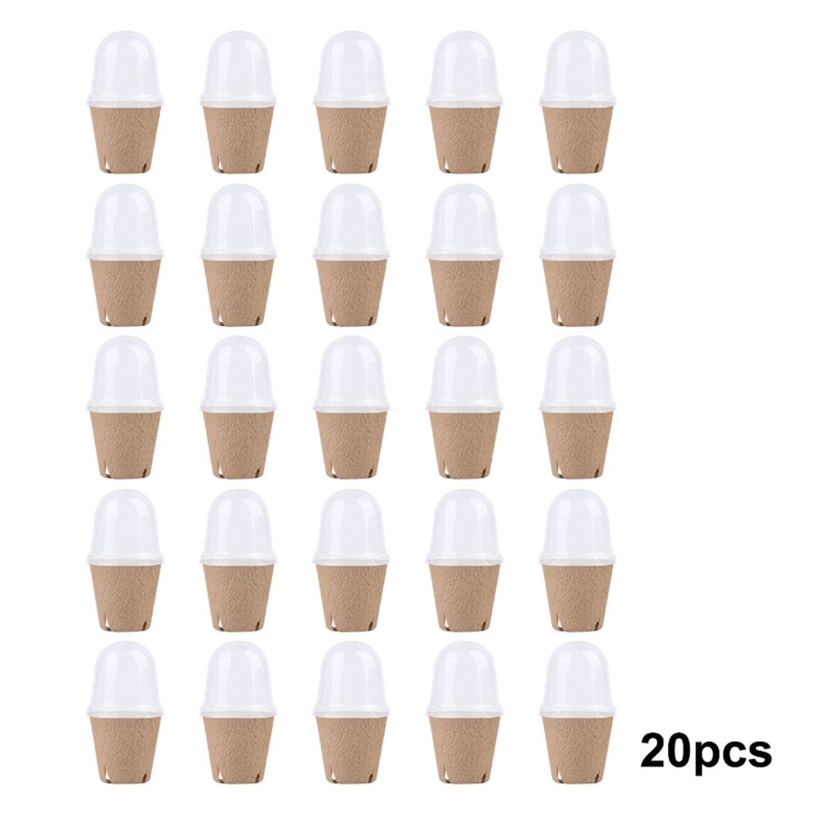 20 Pcs Biodegradable Nursery Pots with Humidity Dome- 5.59 Inch Square ...