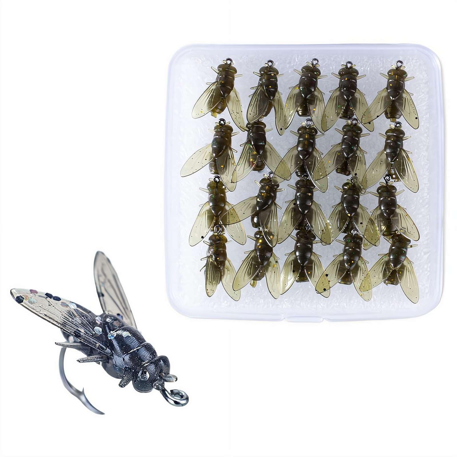 20 Pcs Bionic Fly Fishing Bait, Trout Jigs Swimbaits Dry Flies Bass Fly ...