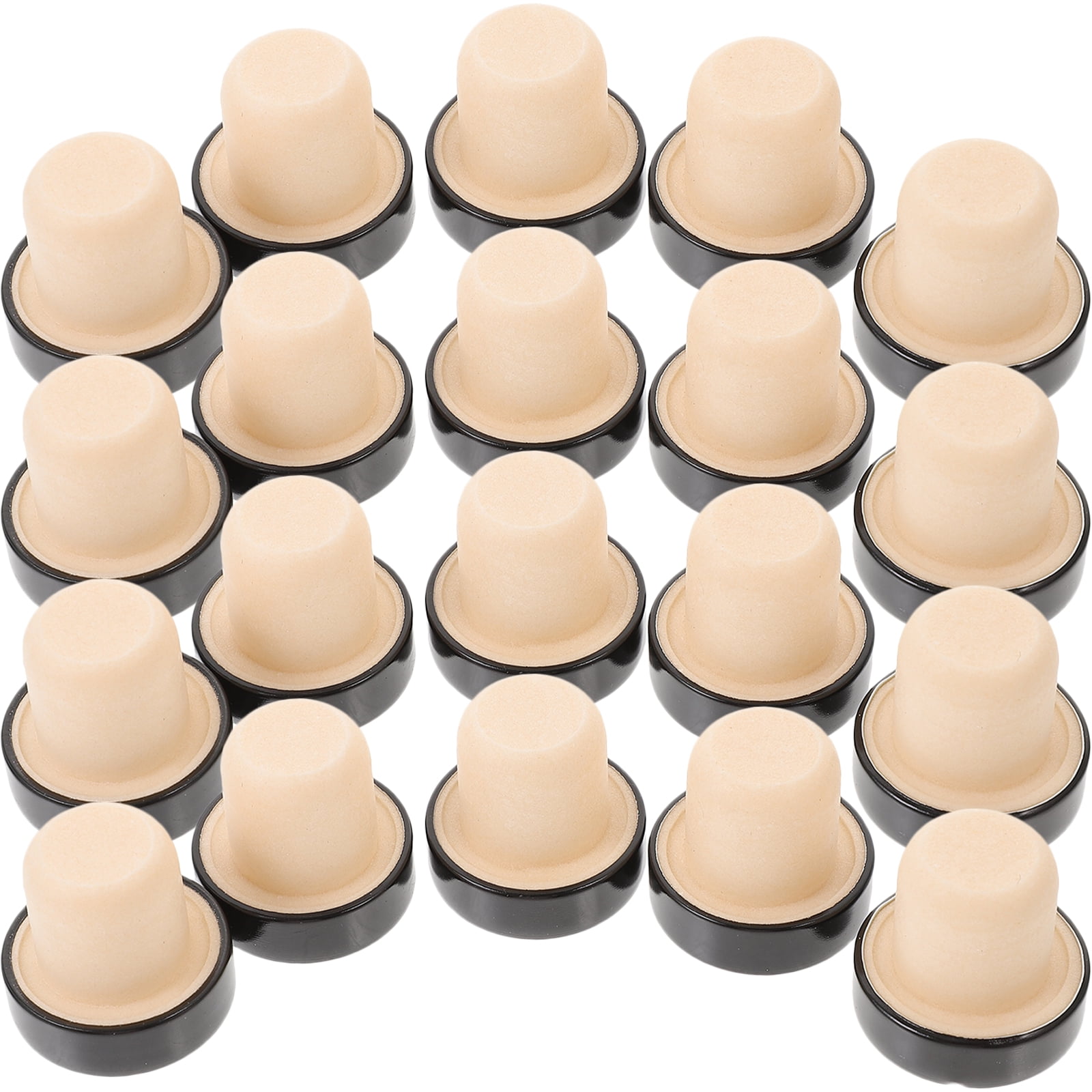 20 Pcs Black Aluminum Skin Polymer Wine Bottle Stopper Red Cork Party ...