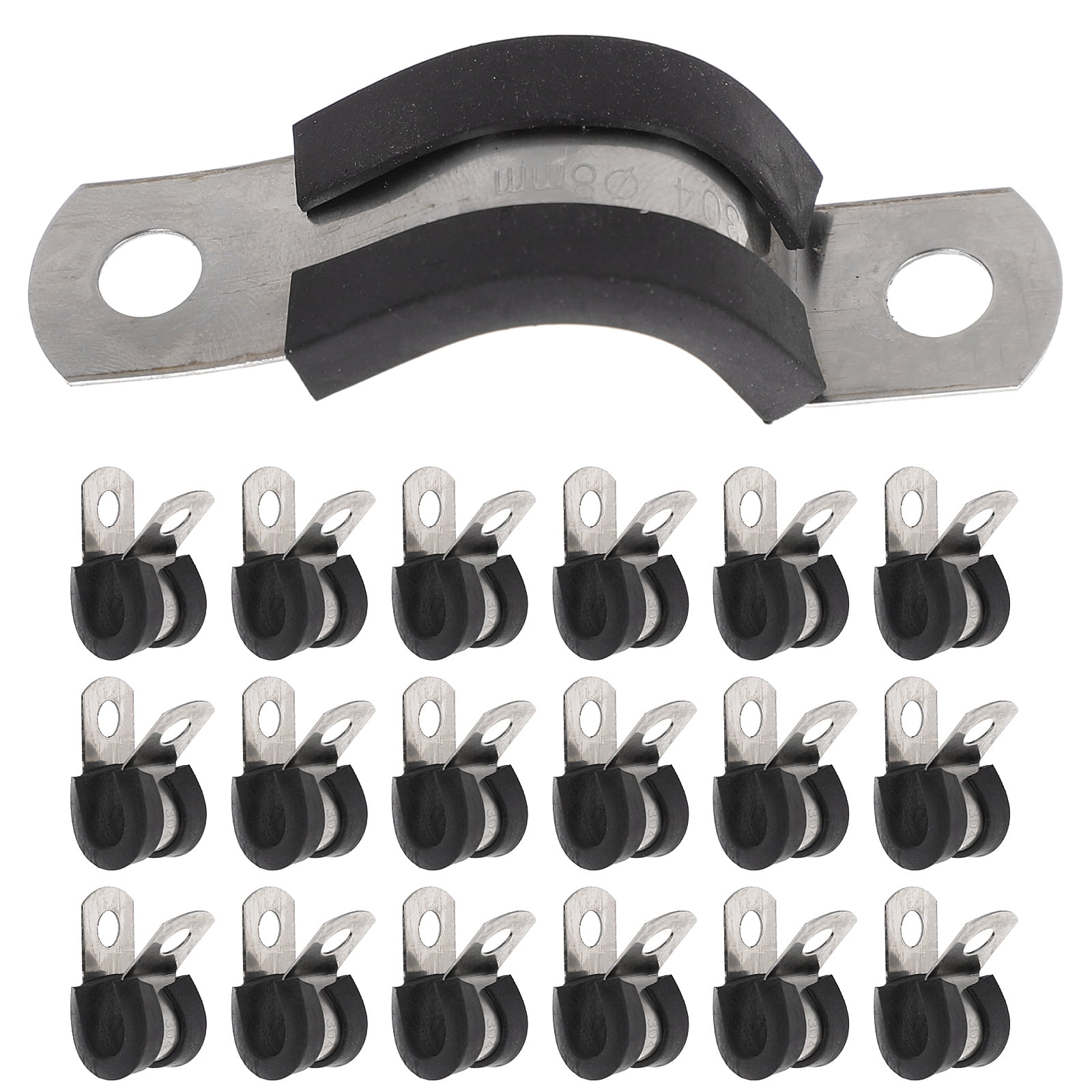 20 Pcs Cable Clamps Stainless Wire Clips U-tube Connecting Cable Strap ...
