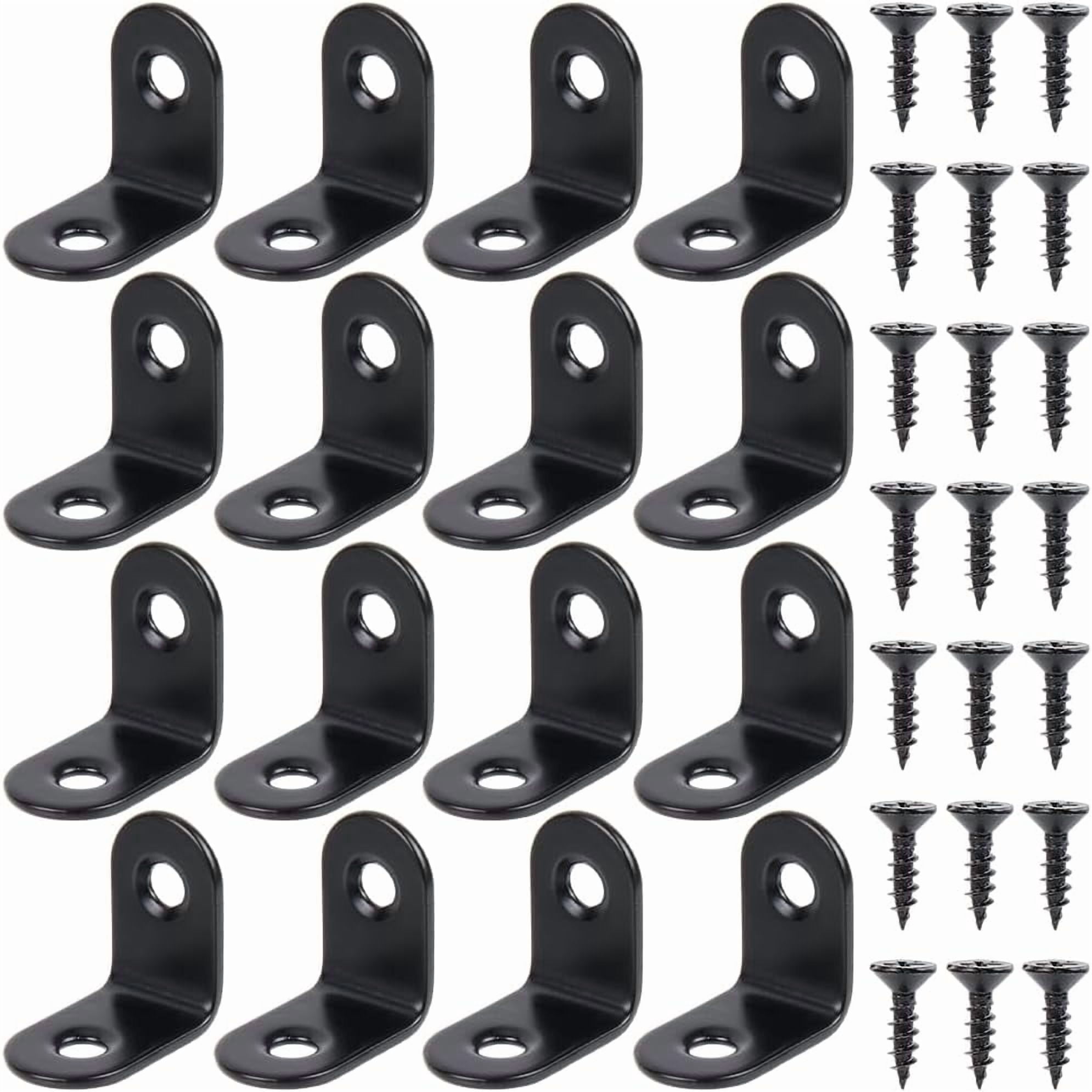 20 Pcs Black L Bracket Corner Brace 1x0.96 Small Metal Right Angle ...