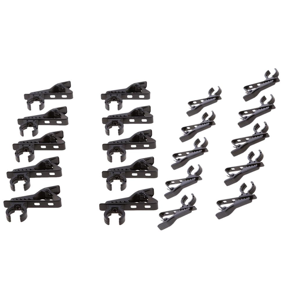 20 Pcs Black Metal Mini 12mm Dia Lapel Collar Rack Grip For Headset ...
