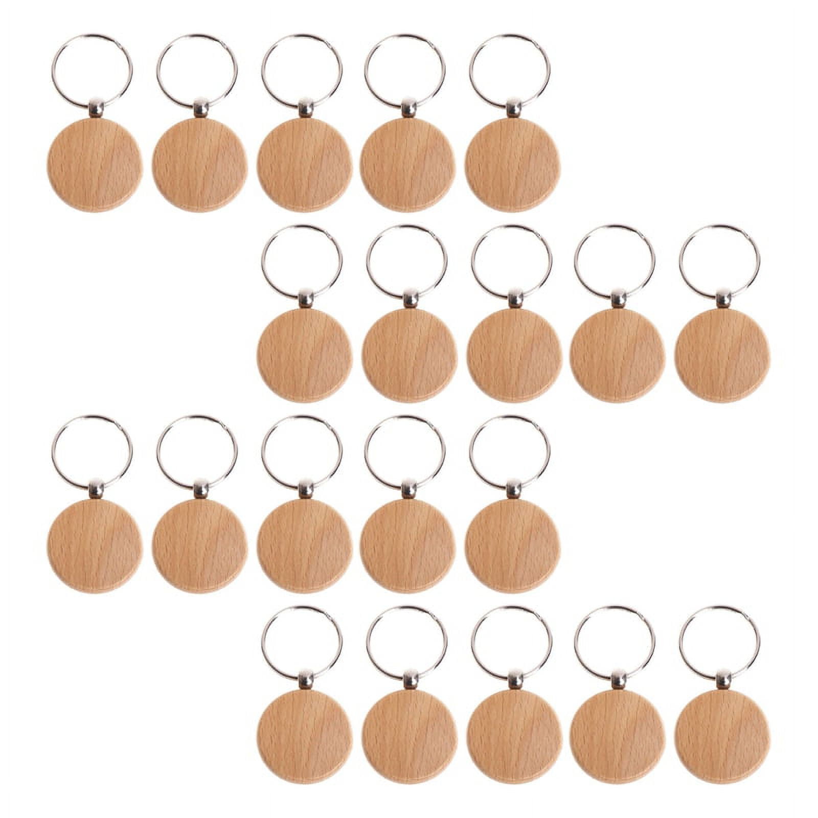 20 Pcs Blank Wooden Keychain Diy Wood Keychains Key Tags Diy Gifts ...