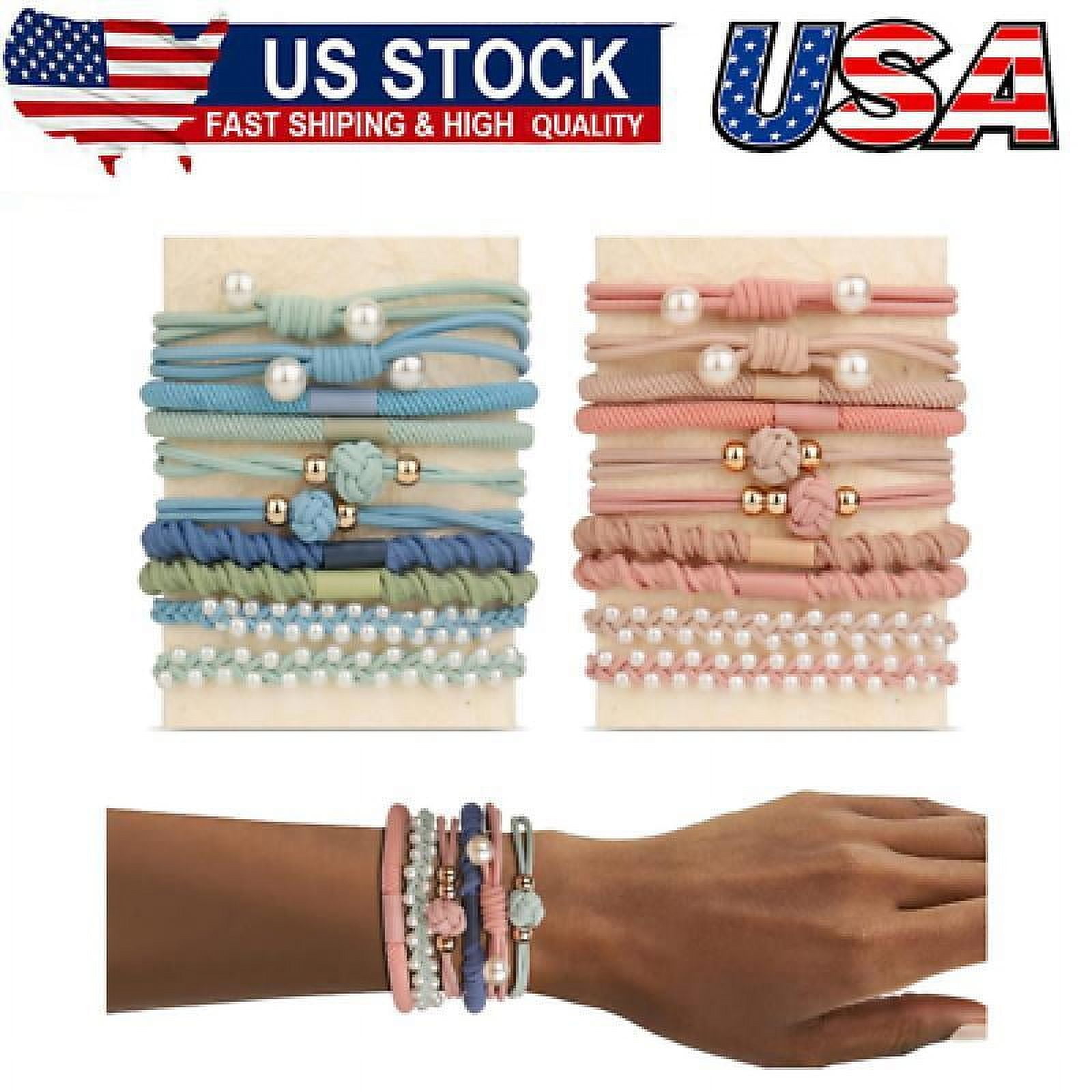 20 Pcs Boho Hair Tie Bracelets for Women, Pearl-detailed Hairband ...