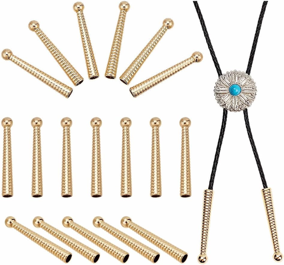 20 Pcs Bolo Tie Tips 2 Inch Long Cord Ends Caps Bolo Cap Buckle ...