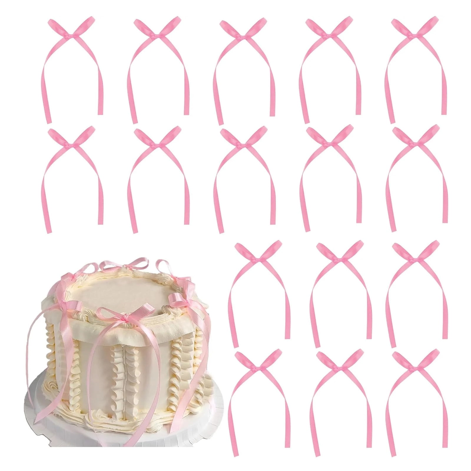 20 Pcs Bow Cupcake Toppers High Quality Fabric Sturdy Lightweight ...