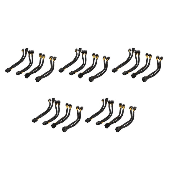 20 Pcs CPU 8 Pin Splitter ATX CPU 8 Pin Female to Dual 8(4+4) Pin Male ...