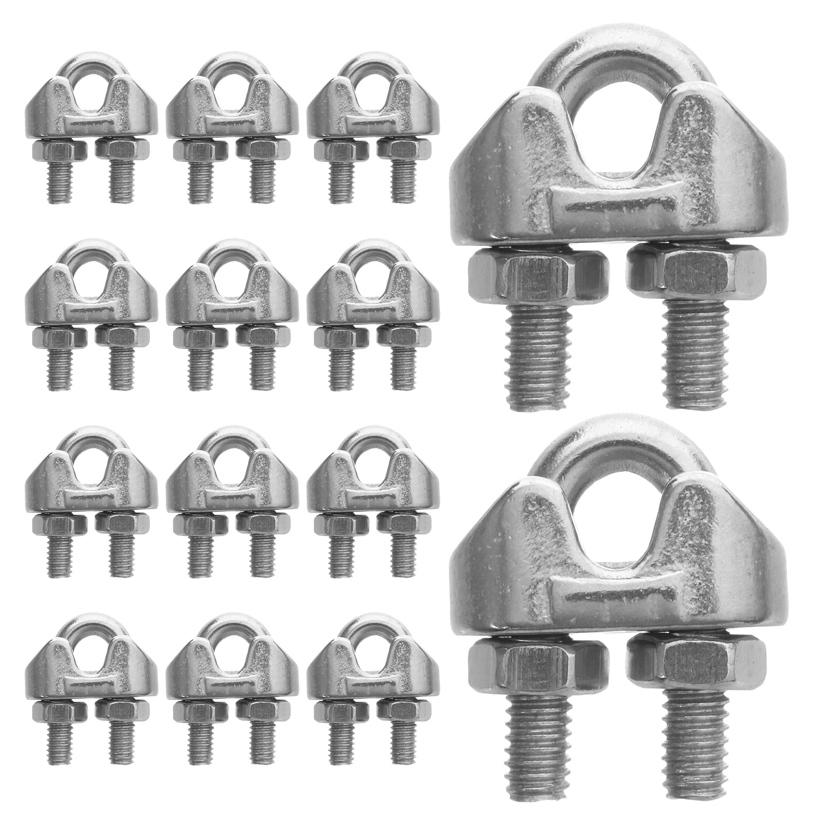 20 Pcs Cable Clamp Cable Clips Wire Clamps Stainless Steel Wire Rope ...