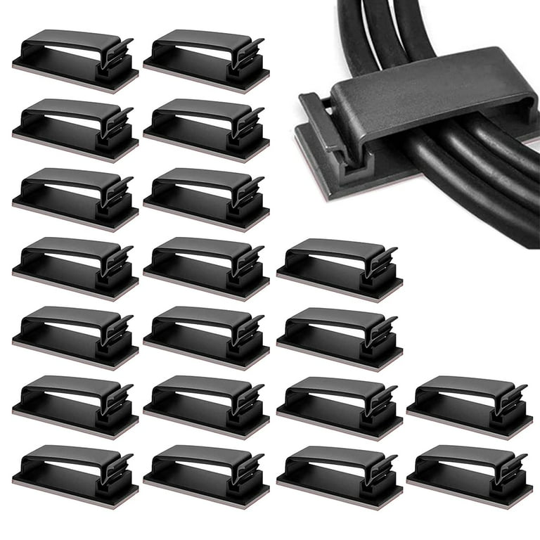 20 Pcs Cable Clips Adhesive Cable Management Wire Clip Self Adhesive Cable Clips Cable Organizer Clip Cable Fixers Cable Organizers Cable Tidy Clips