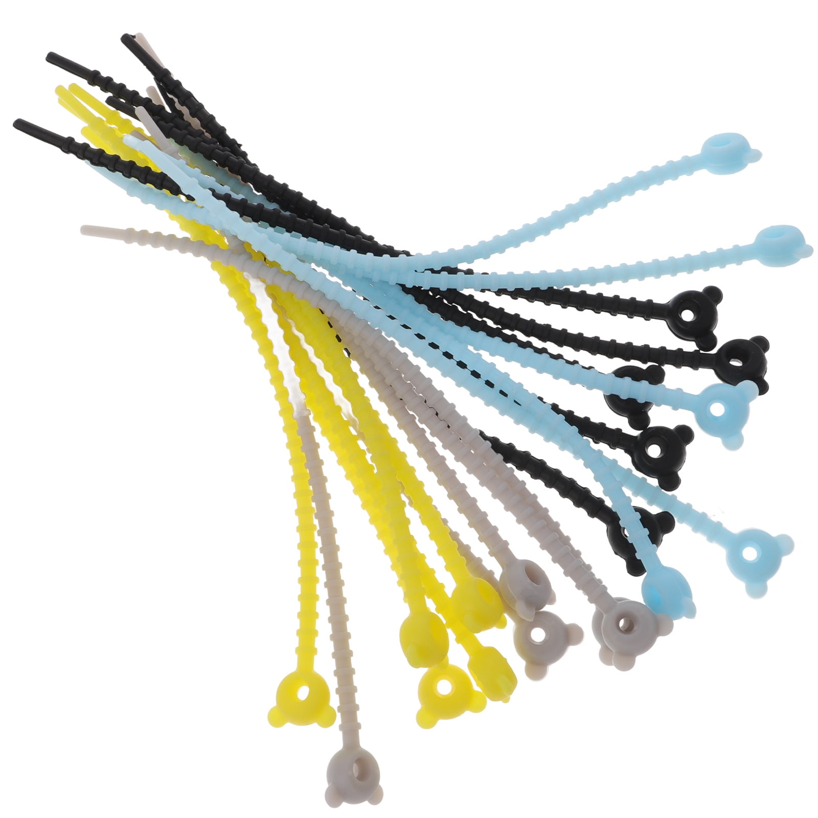20 Pcs Cables Silicone Tie Cord Management Ties Travel Office 22.50X1 ...