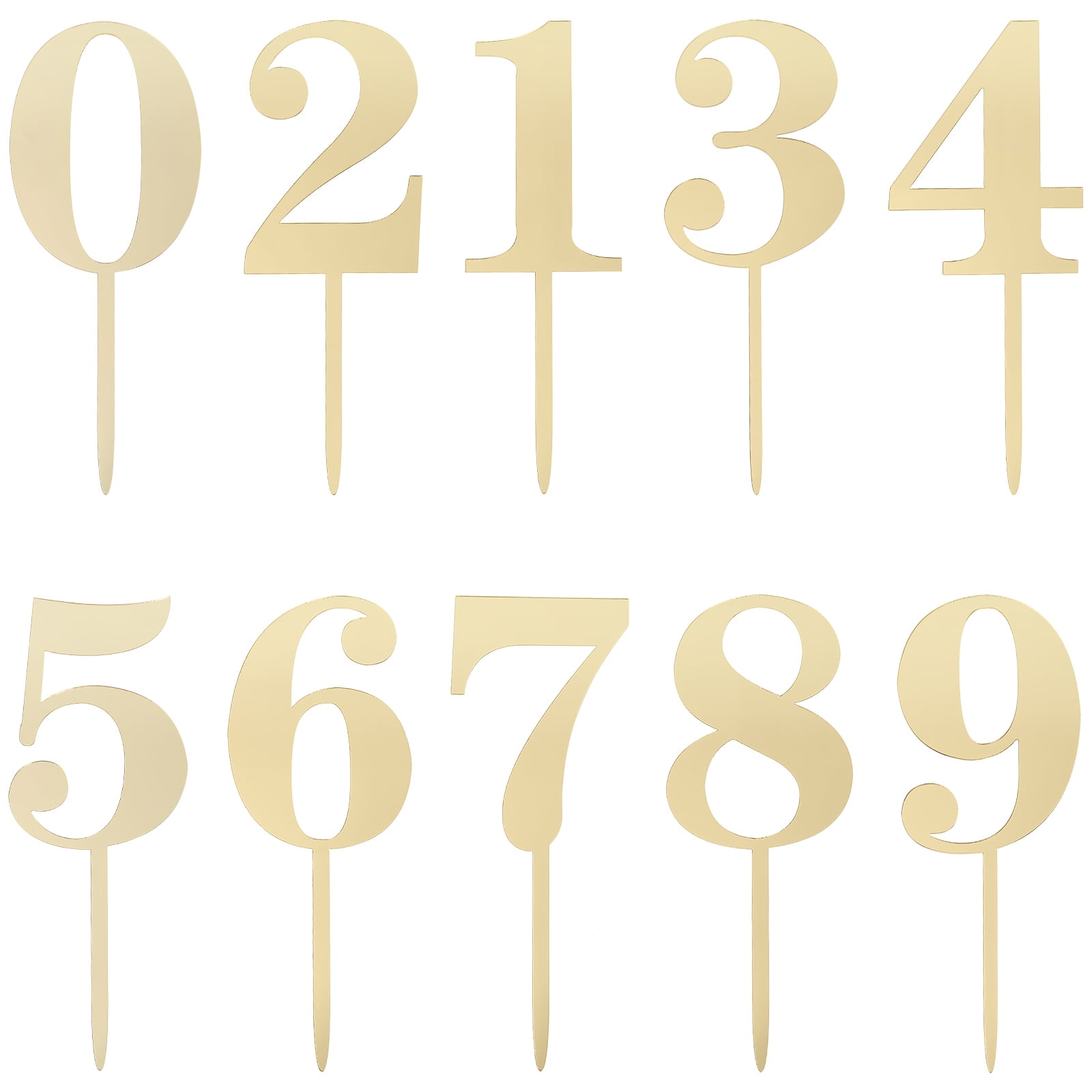 20 Pcs Cake Toppers 0-9 Number Cake Topper Acrylic Cake Topper Happy ...