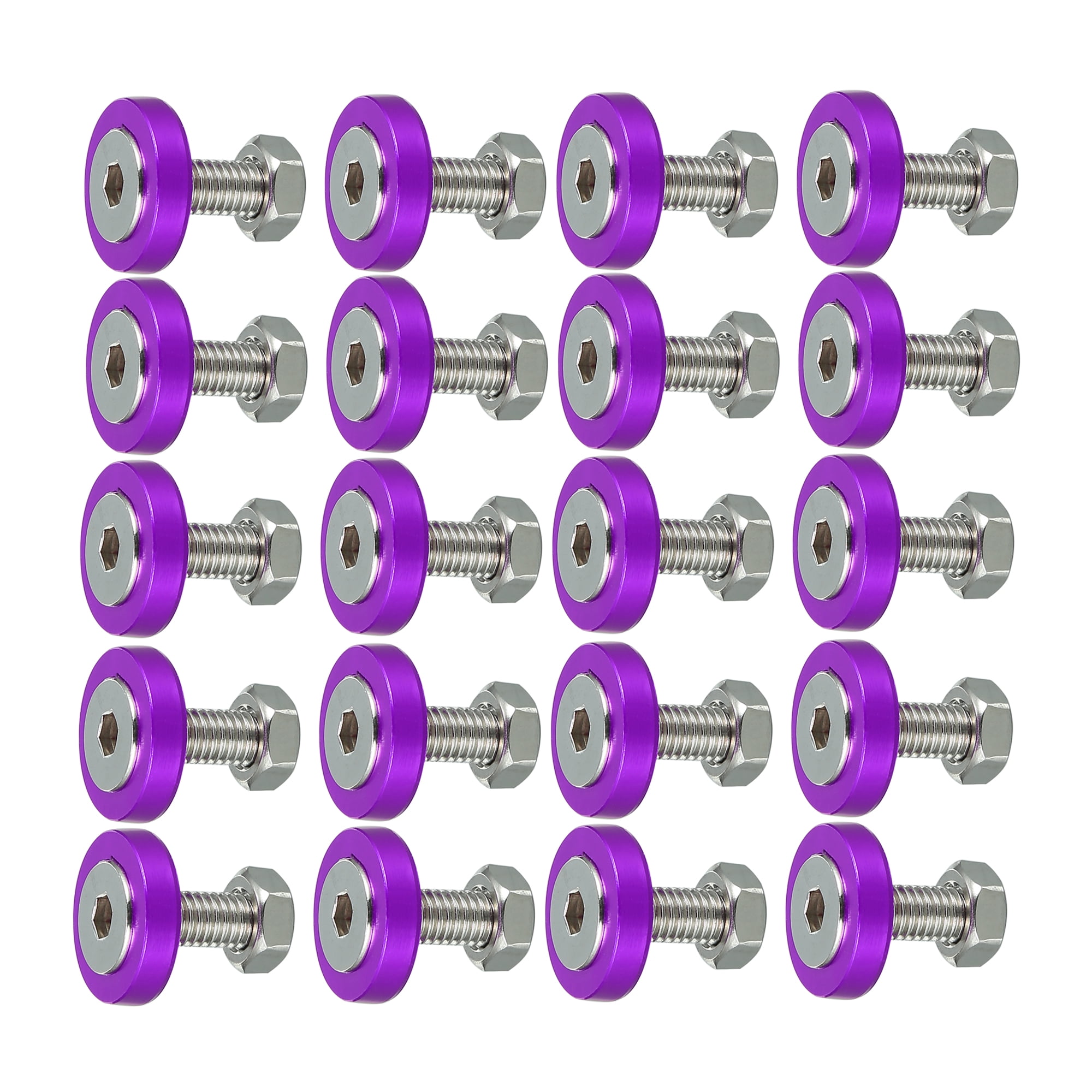 20 Pcs Car Motorcycle Purple M6 Fender Bumper Washer Bolt Nut Kit ...