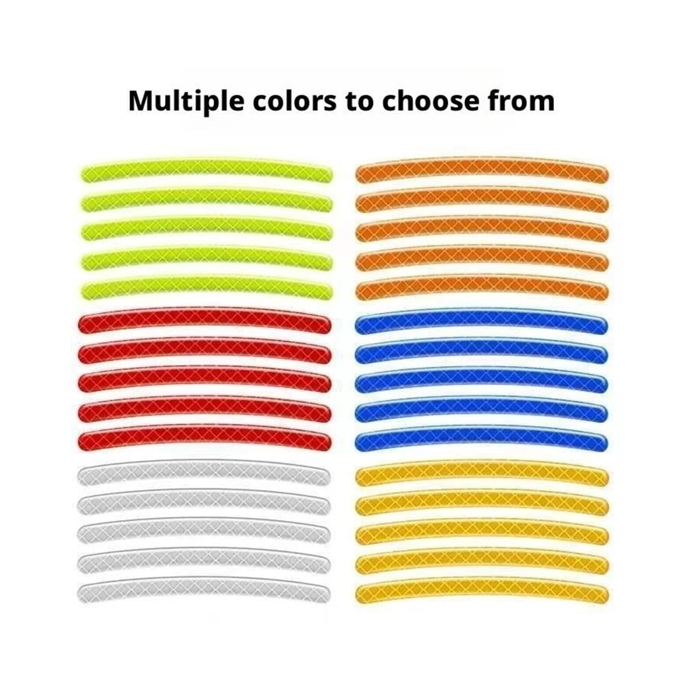 20 Pcs Car Wheel Hub Reflective Sticker, Night Safety Decoration Strip ...