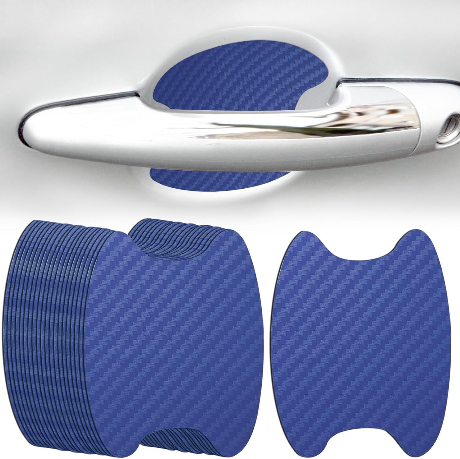20 Pcs Carbon Fiber Anti-Scratches Car Door Handle Cup Protector ...