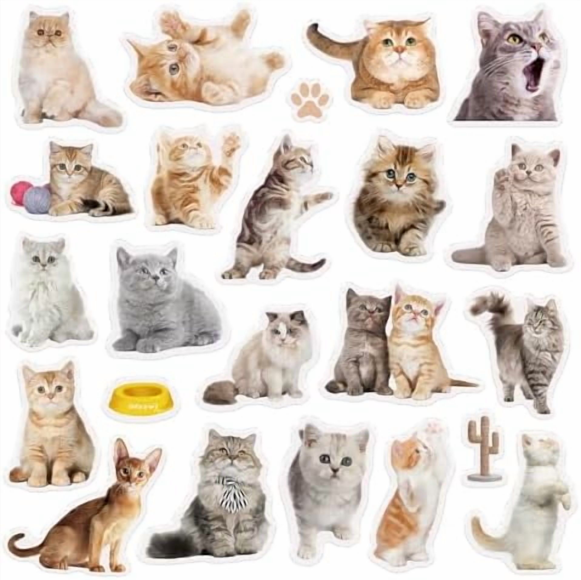 20 Pcs Cat Thick Gel Clings Kitten Window Gel Clings Decals Stickers ...