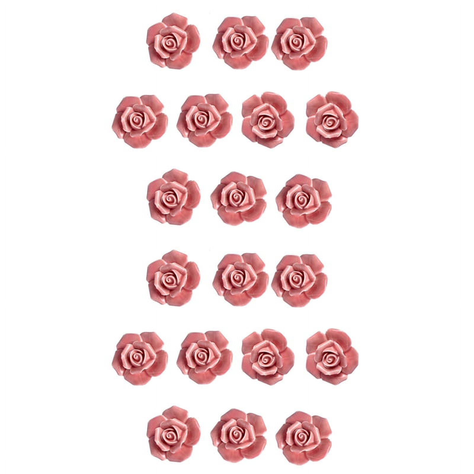20 Pcs Ceramic Vintage Floral Flower Door Knobs Handle Drawer Kitchen ...