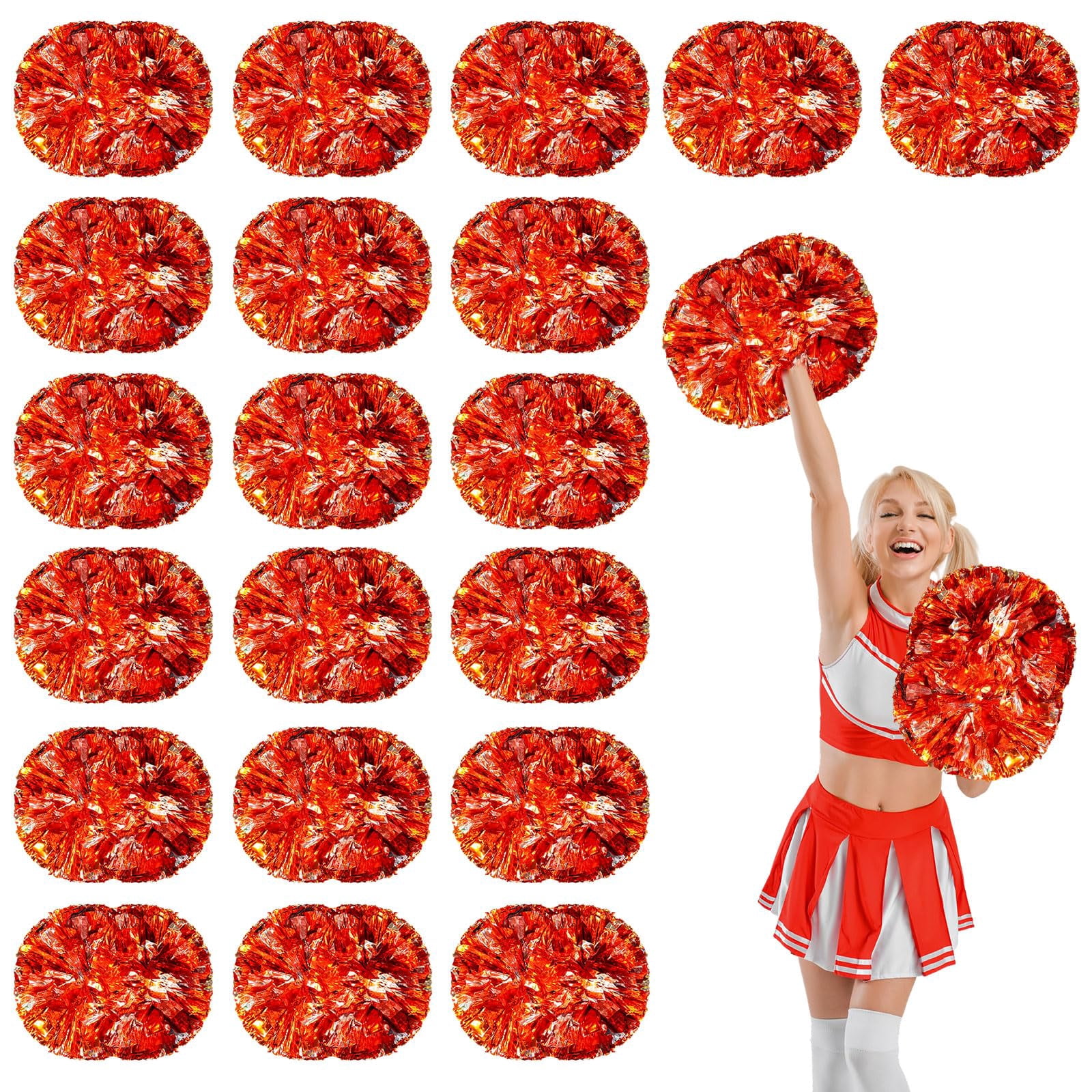 20 Pcs Cheerleading Pom Poms, Cheerleader Pompoms with Handle Style,Fit ...