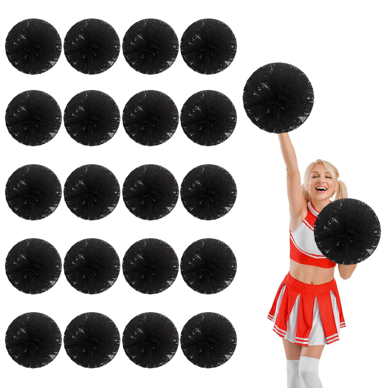 20 Pcs Cheerleading poms,pom poms Cheerleading with Straight Handle ...