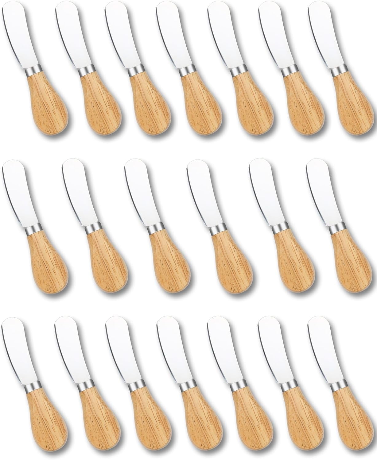 20 Pcs Cheese Spreader Knives, Mini Butter Spreader with Wooden Handle ...
