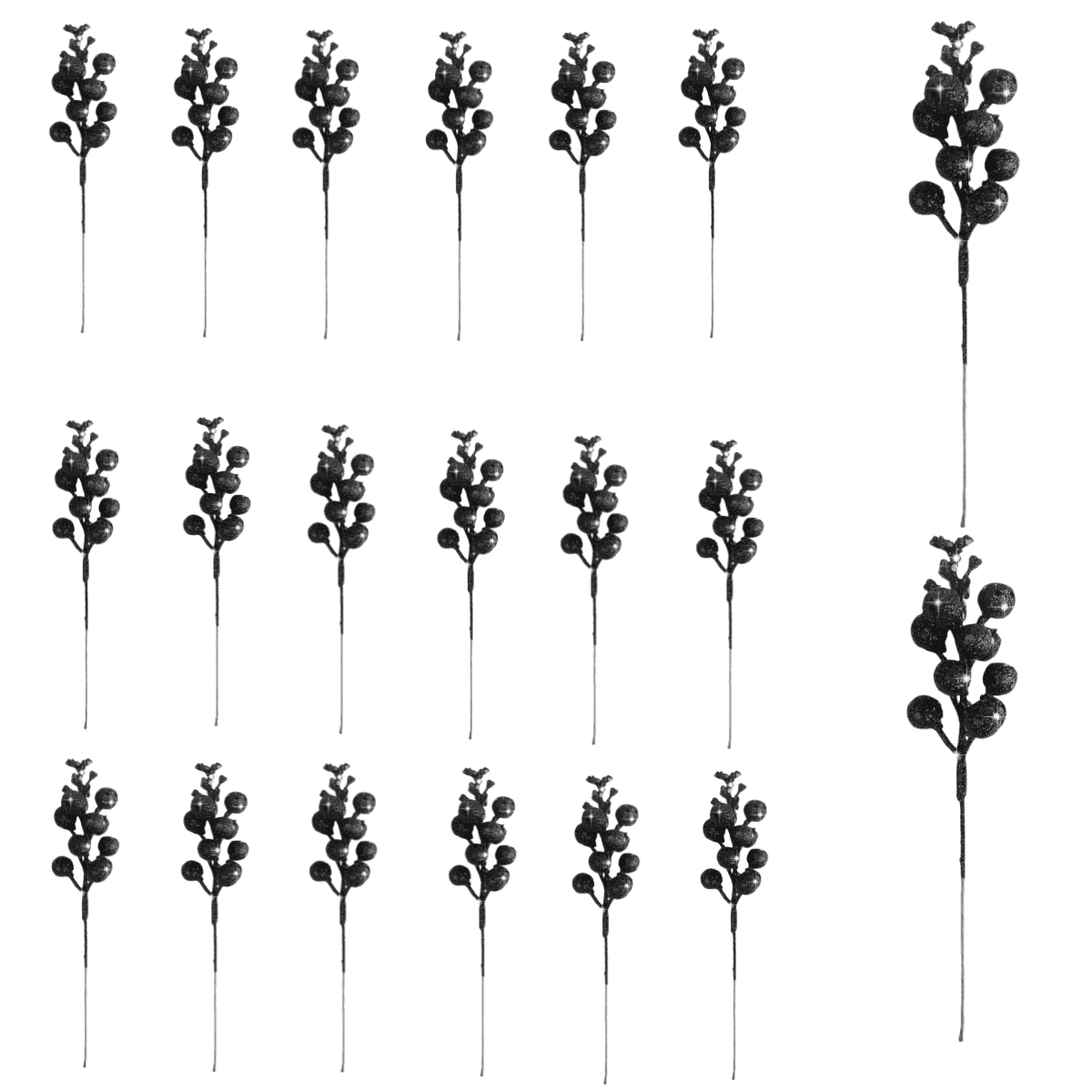 20 Pcs Christmas Glitter Berries Stems Artificial Sparking Berries ...