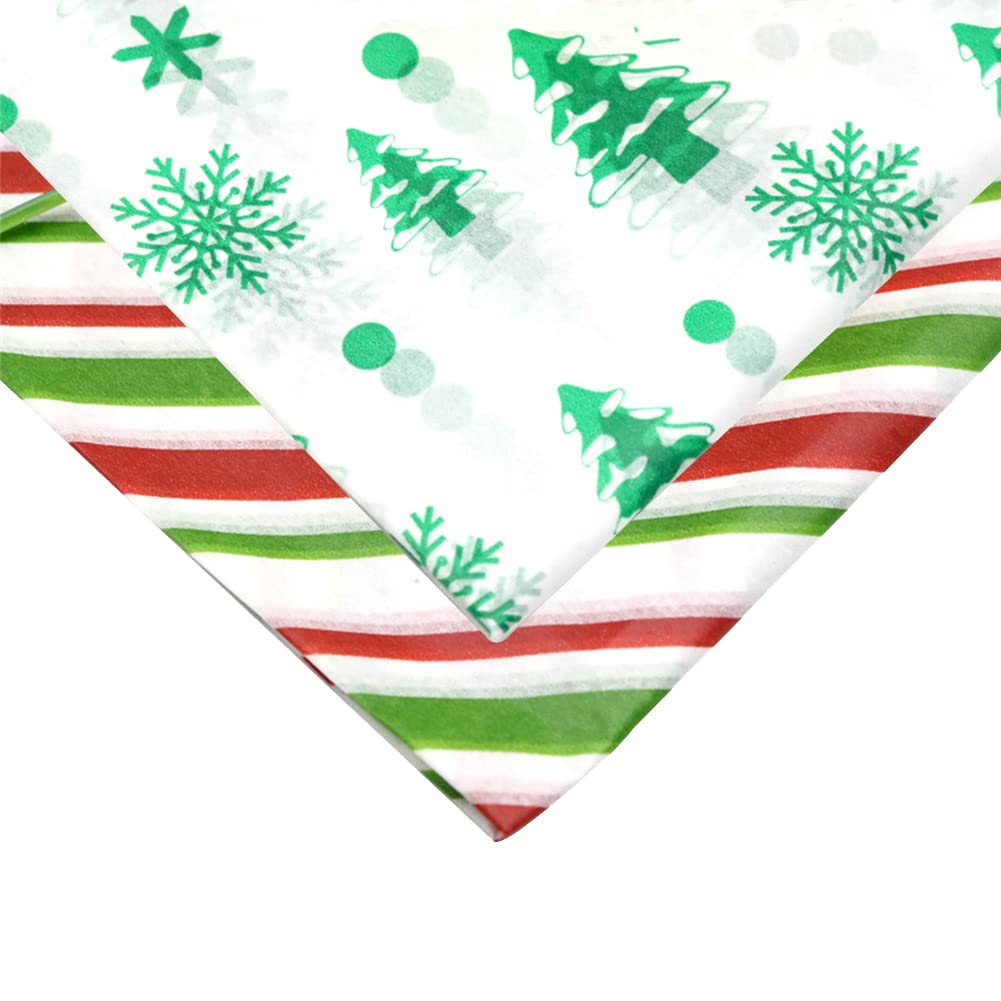20 Pcs Christmas Tree Stripe Tissue Paper Gift Wrapping Folded Sheet ...