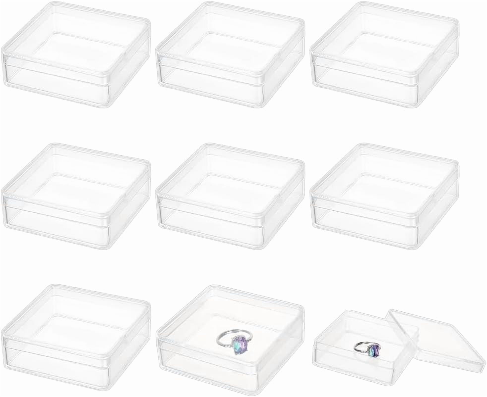 20 Pcs Clear Acrylic Box with Lids 2.4x2.4x0.8 Inch Small Square ...