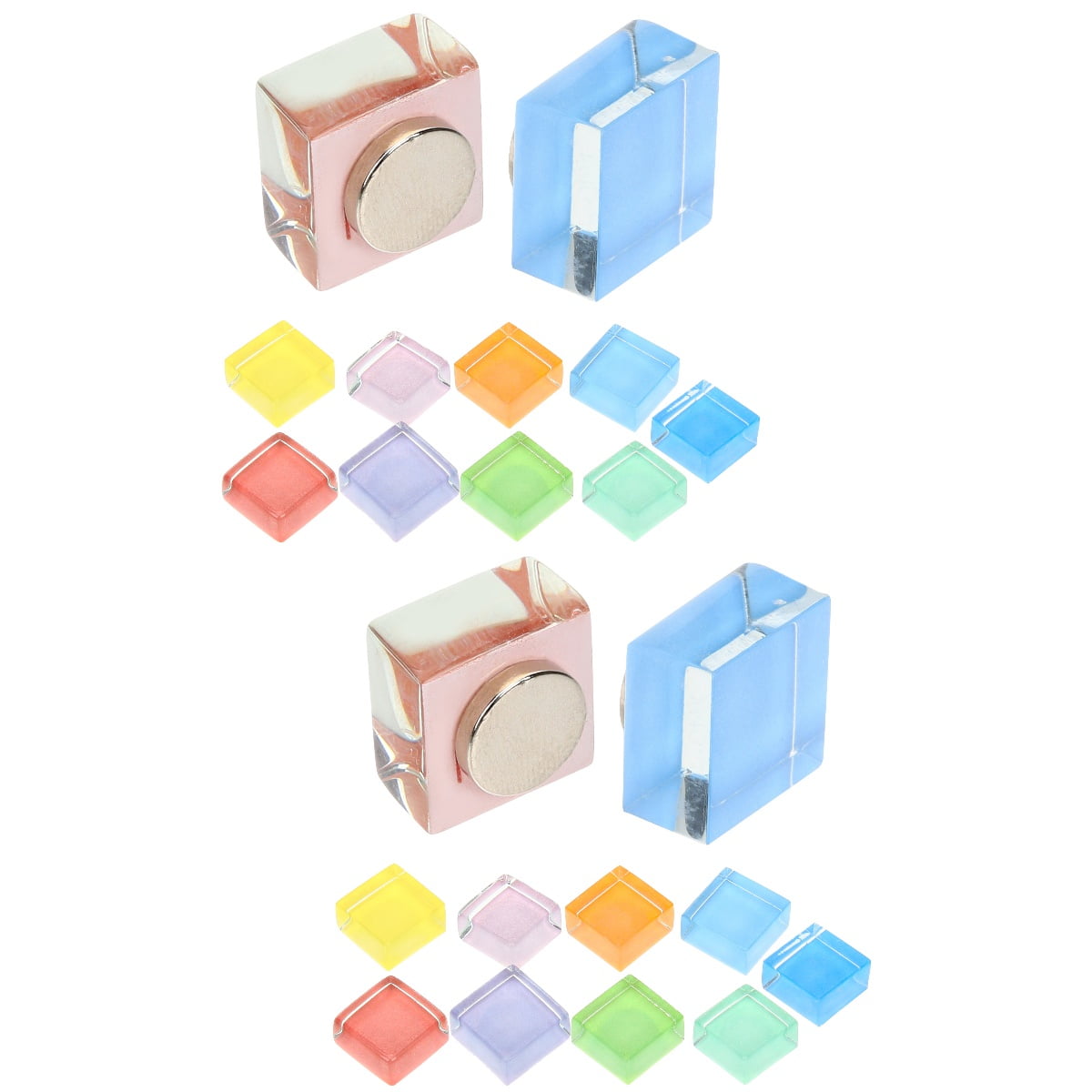 20 Pcs Clear Glass Tile Blackboard Magnet Magnets Fridge Whiteboard ...